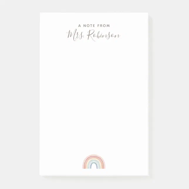 Simple Rainbow Teacher Appreciation Post-it Notes | Zazzle