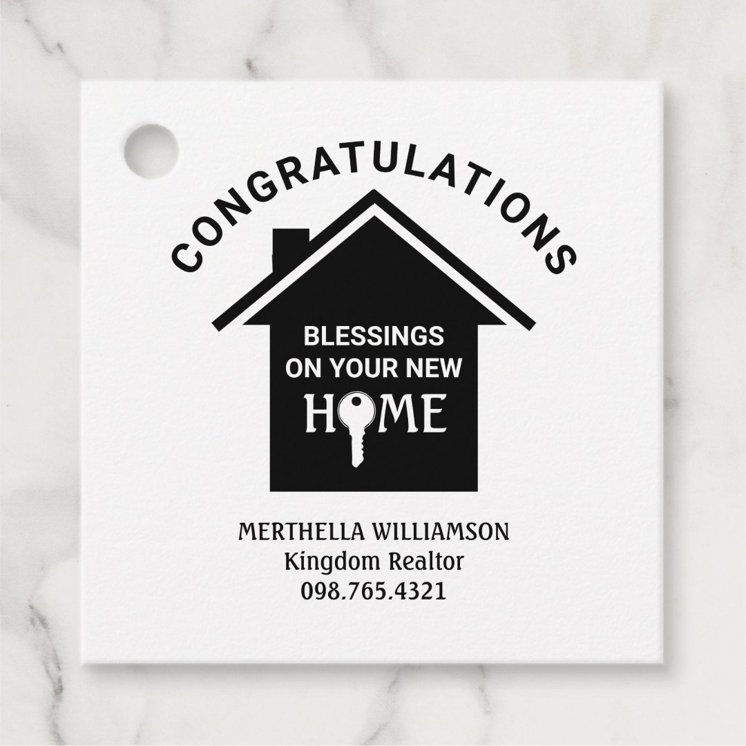 Simple Real Estate Agent Realtor Favor Tags | Zazzle