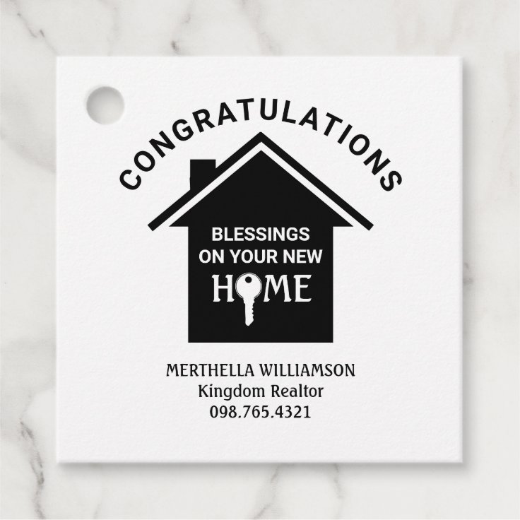 Simple Real Estate Agent Realtor Favor Tags | Zazzle
