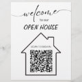 Simple Real Estate Open House Sign In QR Code Flyer | Zazzle