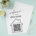 Simple Real Estate Open House Sign In QR Code Flyer | Zazzle