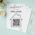 Simple Real Estate Open House Sign In QR Code Flyer | Zazzle