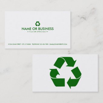 simple recycle business card | Zazzle