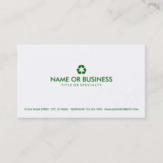 simple recycle business card | Zazzle.com