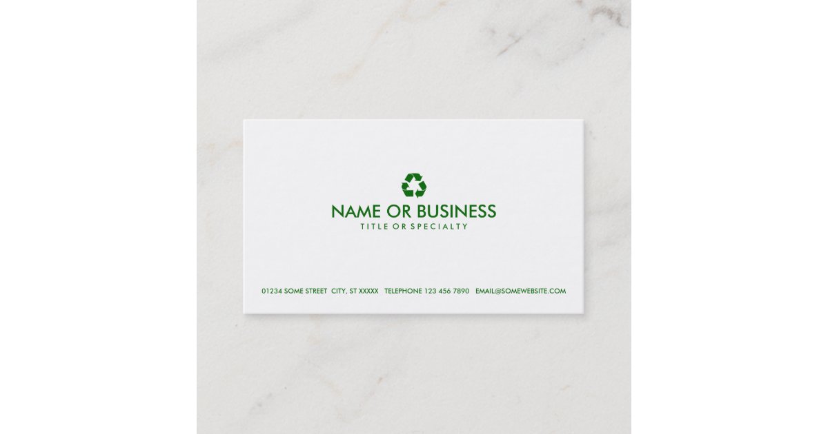 simple recycle business card | Zazzle