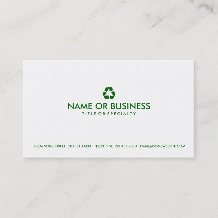 simple recycle business card | Zazzle.com