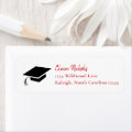 Simple Red and Black Graduation Return Address Label | Zazzle