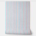 Simple Red Aqua | White Pinstripe Striped Pattern Wallpaper | Zazzle
