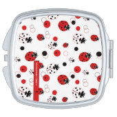 Simple Red, Black & White Ladybug Pattern Compact Mirror | Zazzle