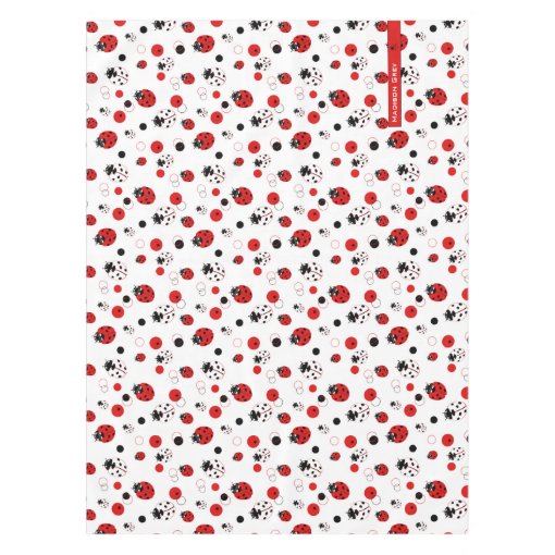 Simple Red, Black & White Ladybug Pattern Tablecloth | Zazzle