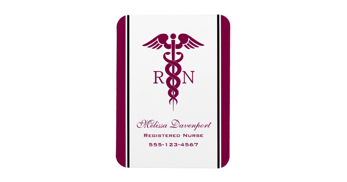 Simple Red Caduceus Nurse Medical Symbol Magnet | Zazzle