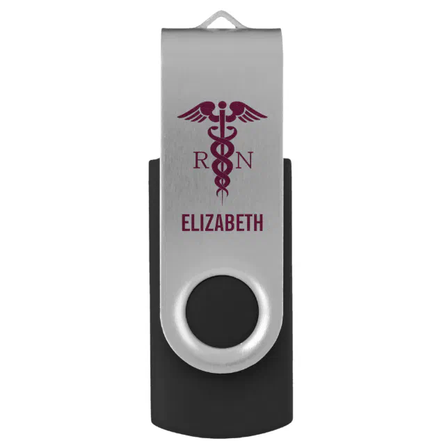 Simple Red Caduceus Registered Nurse RN Symbol Flash Drive | Zazzle