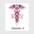 Simple Red Caduceus Registered Nurse RN Symbol Sticker | Zazzle