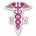 Simple Red Caduceus Registered Nurse RN Symbol Sticker | Zazzle