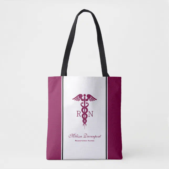 Simple Red Caduceus Registered Nurse RN Symbol Tote Bag | Zazzle