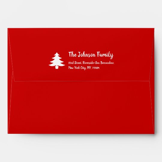 Simple Red Christmas Party Family Holiday Mailing Envelope | Zazzle.com