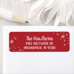 Simple Red Christmas Return Address Label | Zazzle
