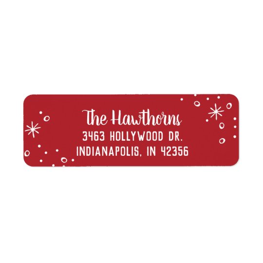Simple Red Christmas Return Address Label | Zazzle.com
