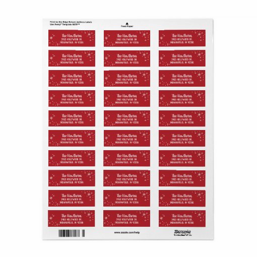 Simple Red Christmas Return Address Label | Zazzle