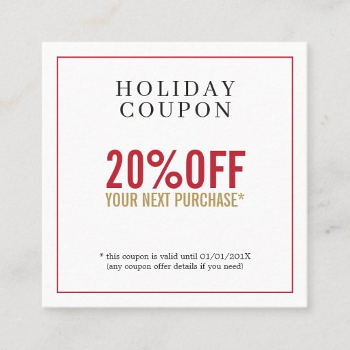 Simple Red Golden White Beauty Salon Coupon | Zazzle