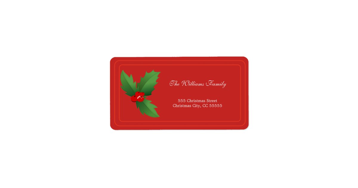 Simple Red Merry Christmas Address Label | Zazzle
