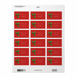 Simple Red Merry Christmas Address Label | Zazzle