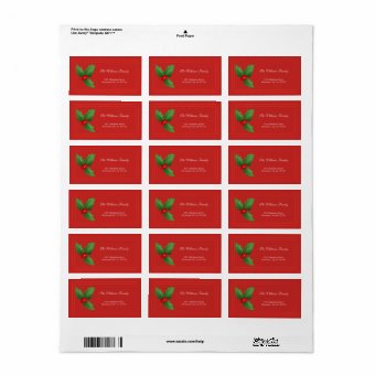 Simple Red Merry Christmas Address Label | Zazzle