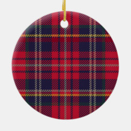 Simple Red Plaid Paw Script Photo Pet Christmas Ceramic Ornament | Zazzle
