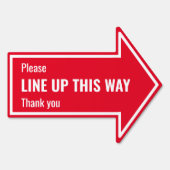 Simple Red PLEASE LINE UP THIS WAY Sign | Zazzle