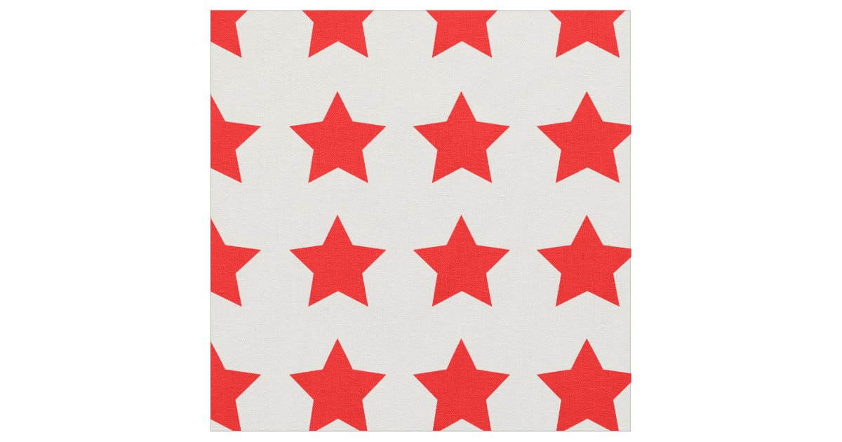 Simple Red Star Pattern Fabric | Zazzle