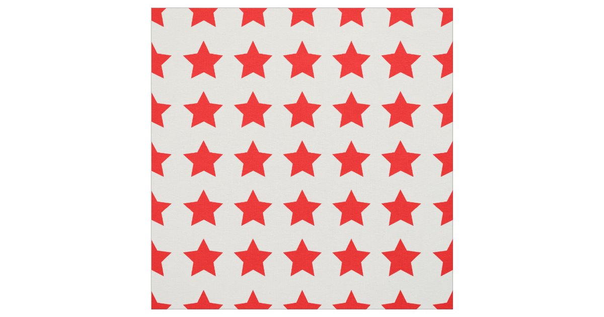 Simple Red Star Pattern Fabric | Zazzle