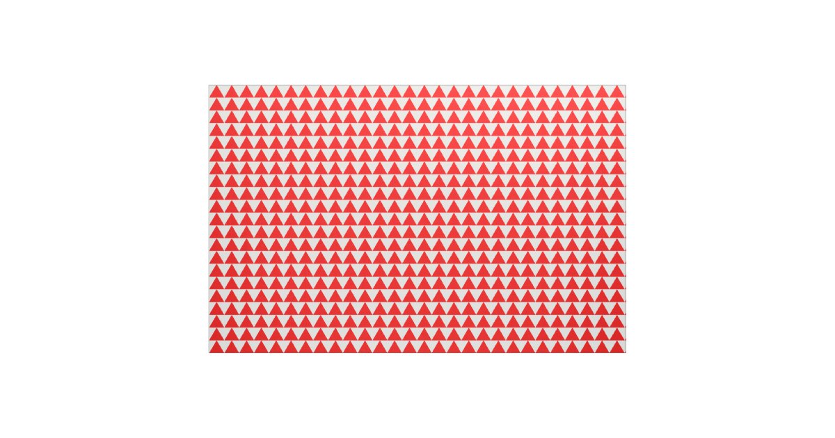 Simple Red Triangle Pattern Fabric | Zazzle