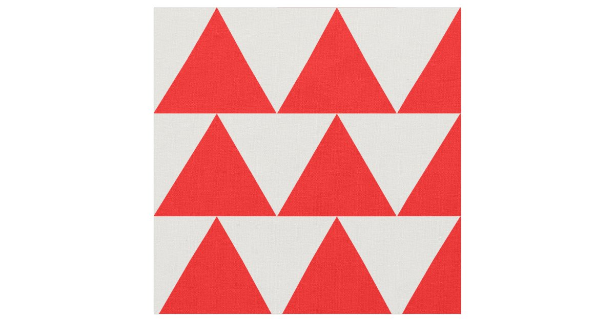 Simple Red Triangle Pattern Fabric | Zazzle