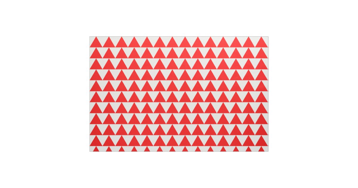 Simple Red Triangle Pattern Fabric | Zazzle