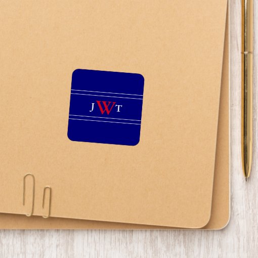 Simple Red White and Blue Monogrammed Patch | Zazzle