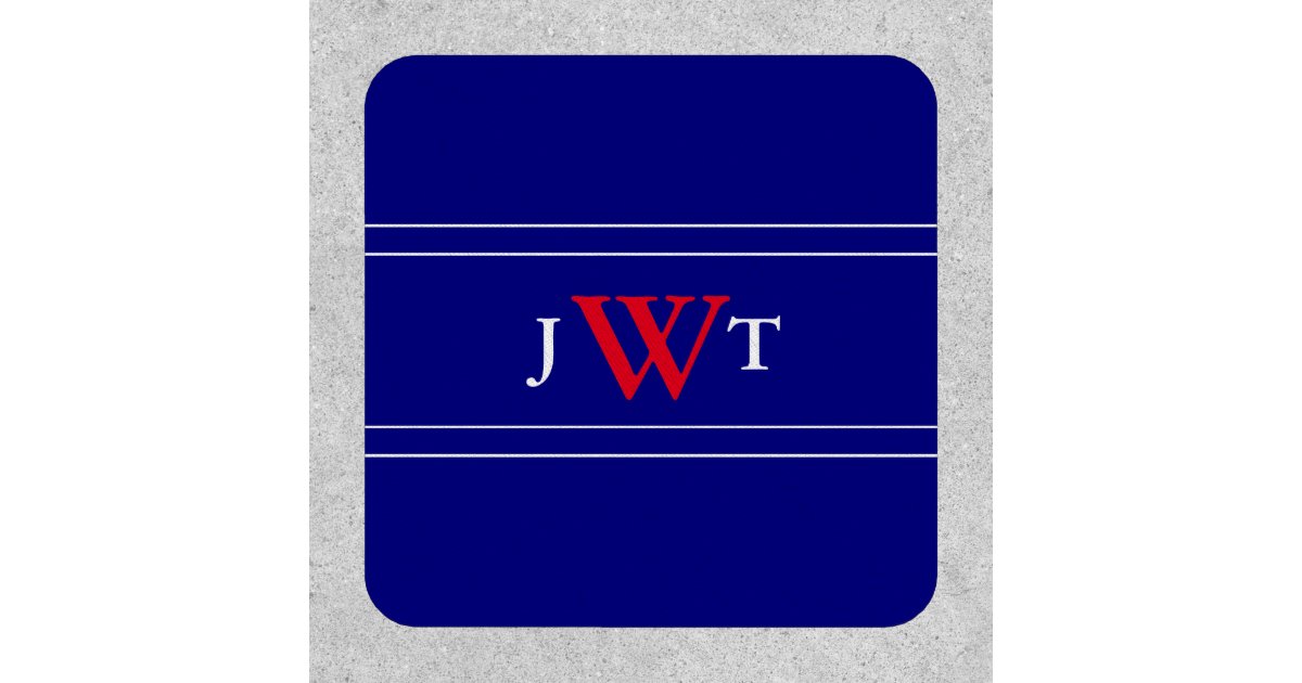 Simple Red White and Blue Monogrammed Patch | Zazzle