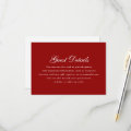 Simple Red White Calligraphy Quinceanera Details RSVP Card | Zazzle