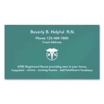 Simple Registered Nurse R.N. Business Card Magnet | Zazzle