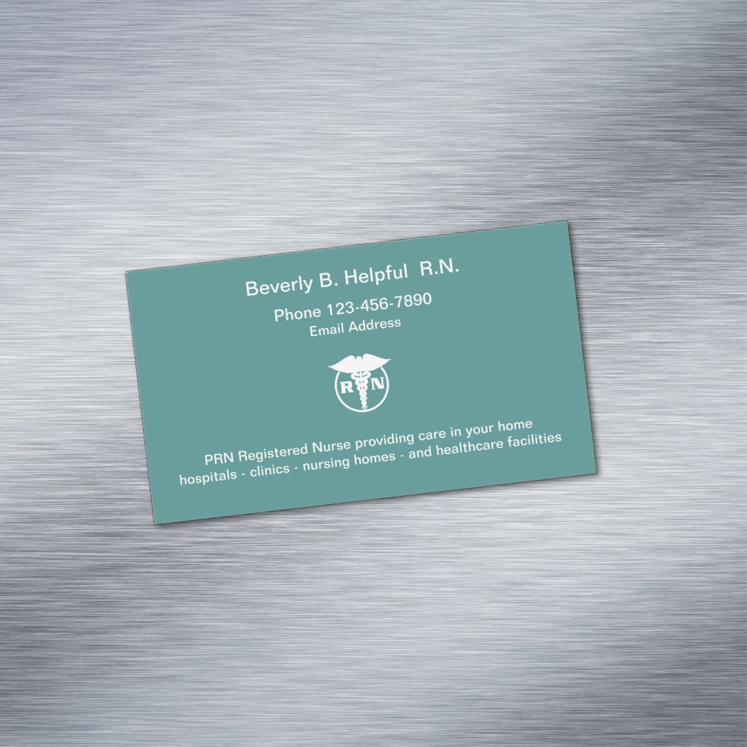 Simple Registered Nurse R.N. Business Card Magnet | Zazzle