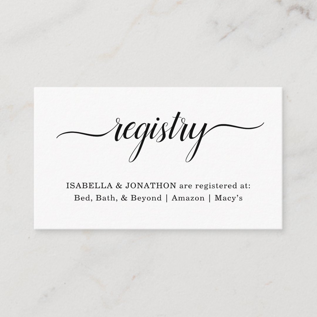 Simple Registry Insert / Enclosure for Invitation | Zazzle
