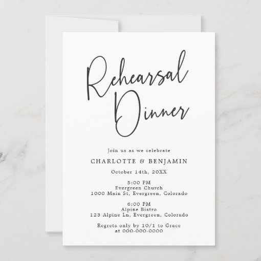 Simple Rehearsal Dinner Invitation | Zazzle