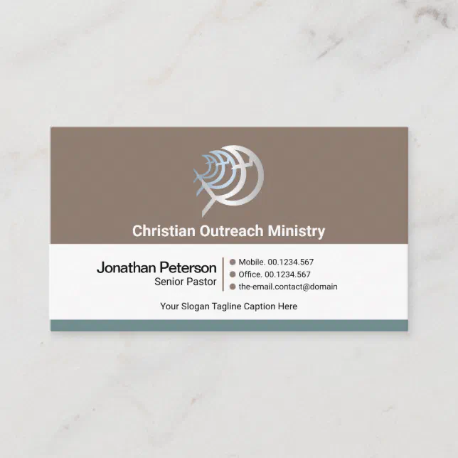 Simple Retro Column Layers Christian Ministry Business Card | Zazzle