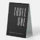 Simple Retro Custom Names Wedding Solid Black Table Tent | Zazzle