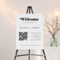 Simple Retro QR Code Wedding Program Welcome Sign | Zazzle