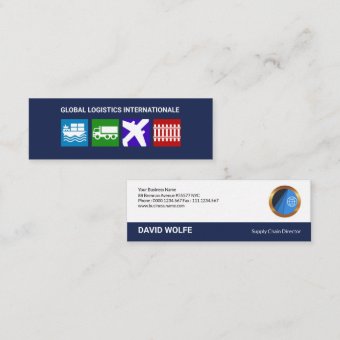 Simple Retro Stylish Professional Logistics Mini Business Card | Zazzle