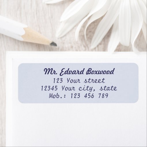 Simple Return Address Blue Label | Zazzle