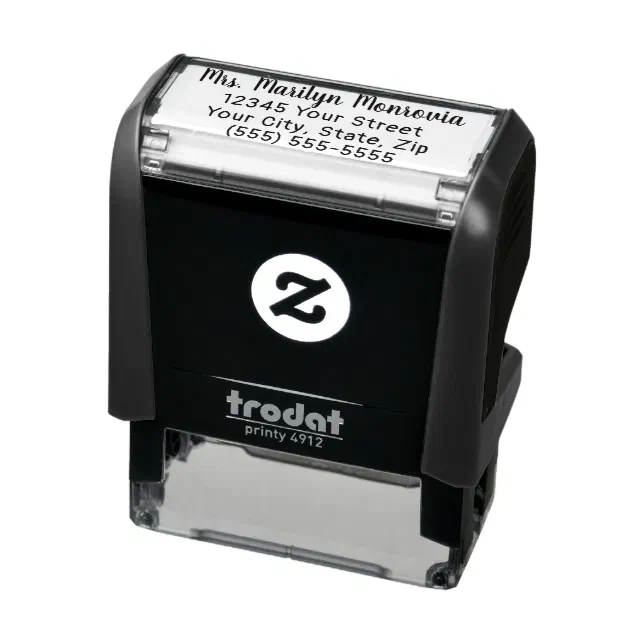 Simple Return Address & Phone Number Self-inking Stamp | Zazzle