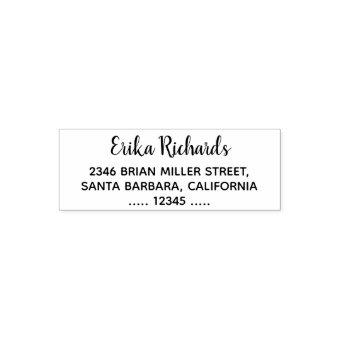 Simple Return Address with handwritten name white Self-inking Stamp ...