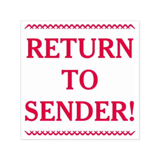 Simple "RETURN TO SENDER!" Rubber Stamp | Zazzle