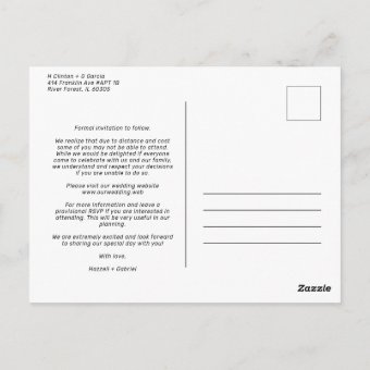 Simple Ripped Paper Effect Wedding Custom Photo Postcard | Zazzle